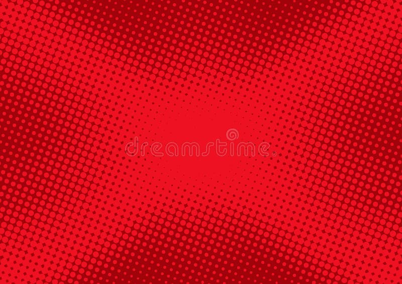 Bright Red Pop Art Comic Background with Halftone Effect, Vector ...