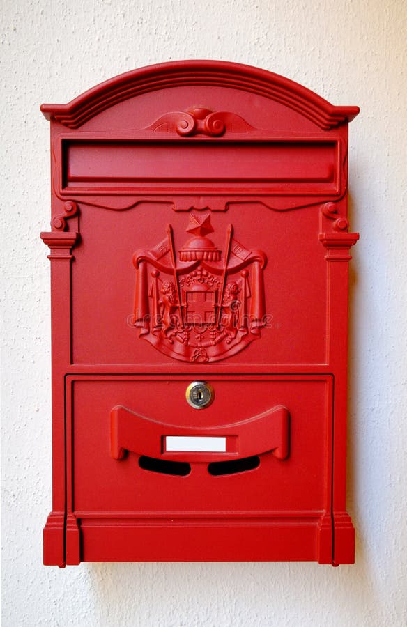 A bright red post box. editorial photography. Image of imperia - 78755882