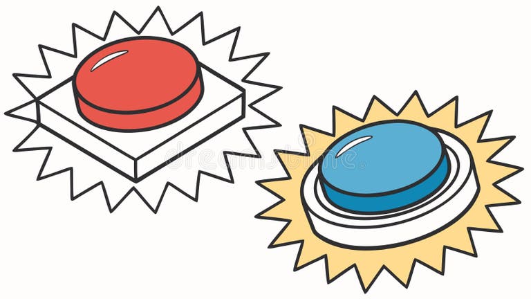 Bright Red Push Button with Impact Effect, Vector Design Generative AI ...