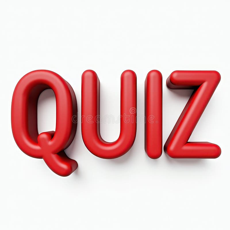 Bright Red QUIZ Text on a Clean White Background Stock Illustration ...