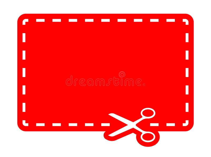 Bright Red Rectangular Sticker Outlined Stock Vector - Illustration of ...