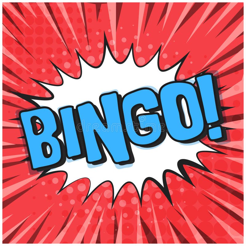 Bright Red Retro Comic Speech Bubble with Bingo Stock Vector ...