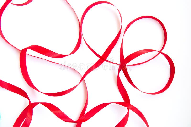 Bright Red Ribbon Isolated on White Background Stock Photo - Image of ...