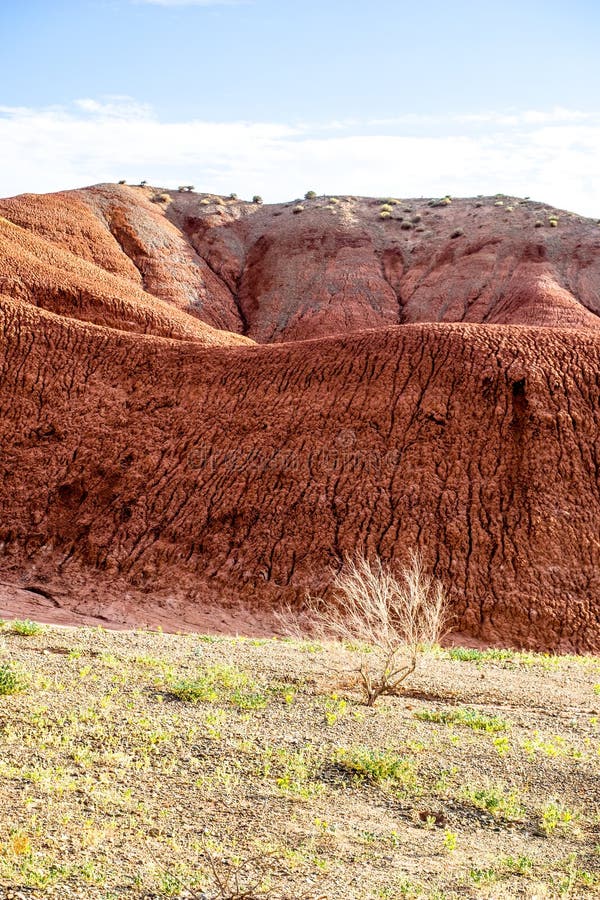 Bright red rock cliff stock photo. Image of jagged, mountain - 68402130