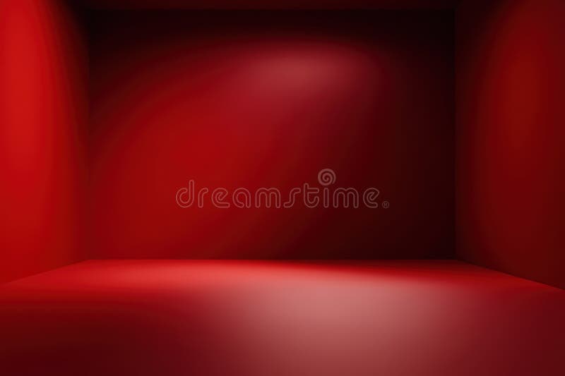 Bright Red Room with Smooth Surfaces and Soft Lighting Creates a ...