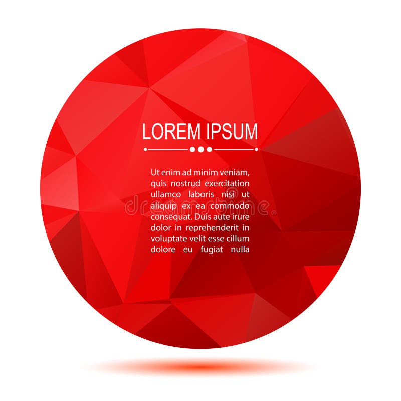 Bright red round frame stock vector. Illustration of polyhedron - 79248005