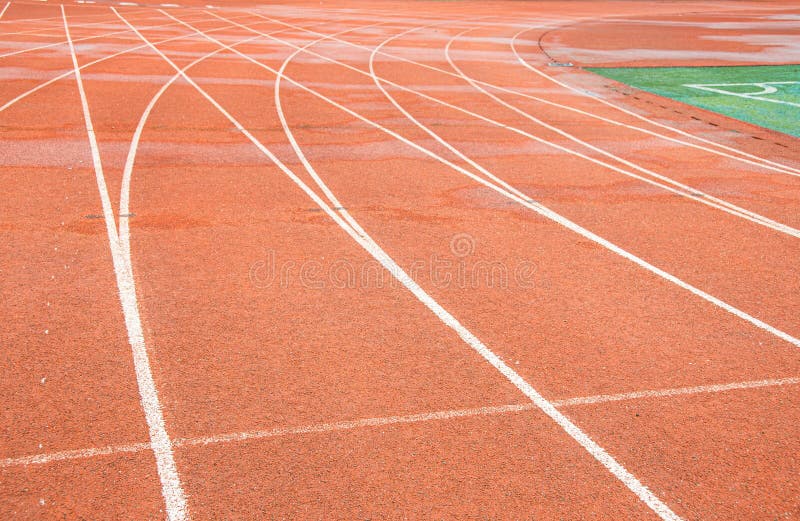 Bright Red Runway of a University in Wuhan. the White Curve Intersects ...
