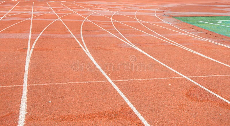 Bright Red Runway of a University in Wuhan. the White Curve Intersects ...