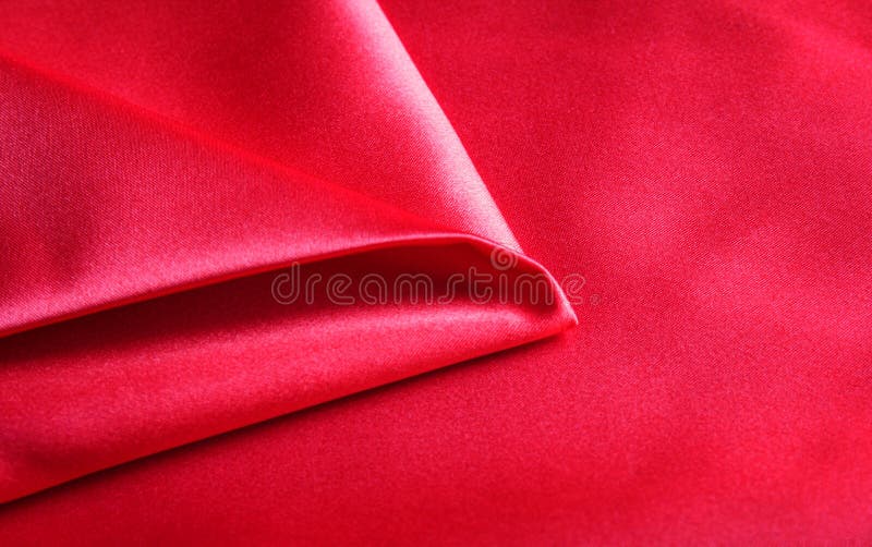 Bright Red Satin Fabric with Wrapped Corner Stock Image - Image of ...