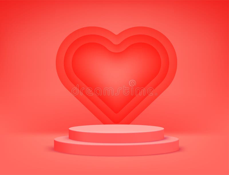 Bright Red Scene with Heart Shape Stock Vector - Illustration of bright ...