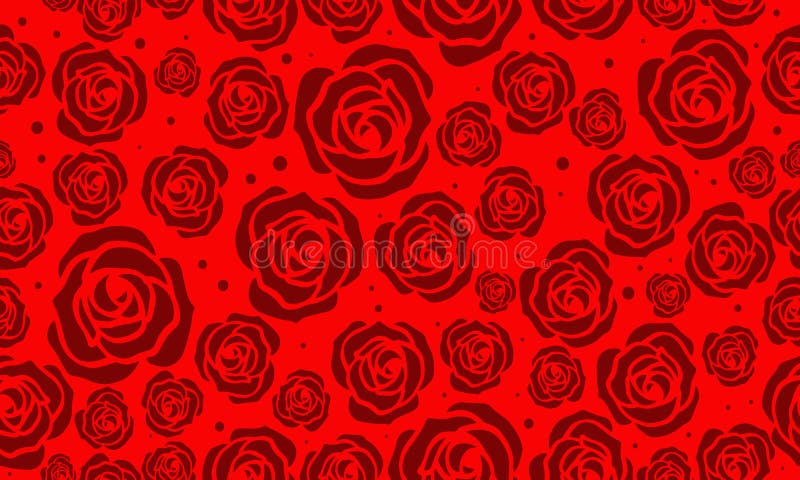 Bright Red Seamless Pattern Background with Motif Art Dark Red Flower ...