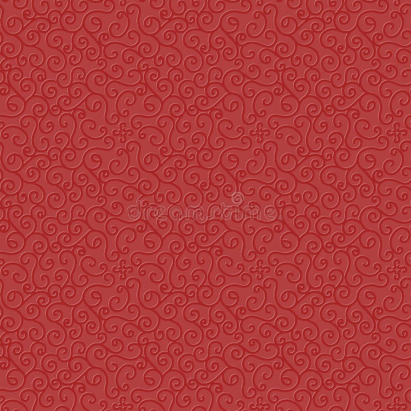 Bright Red Seamless Vector Pattern with an Embossed Swirl Texture Stock ...