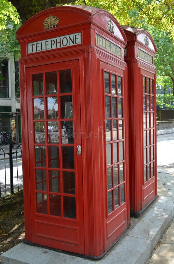 Bright Red Shiny Telephone Box. Stock Photo - Image of ...