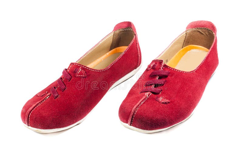 Bright red shoes stock image. Image of ladies, comfortable - 41970035