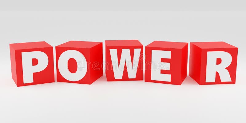 Bright Red Sign 3d on Red Cubes Power Minimal Concept 3D Render ...