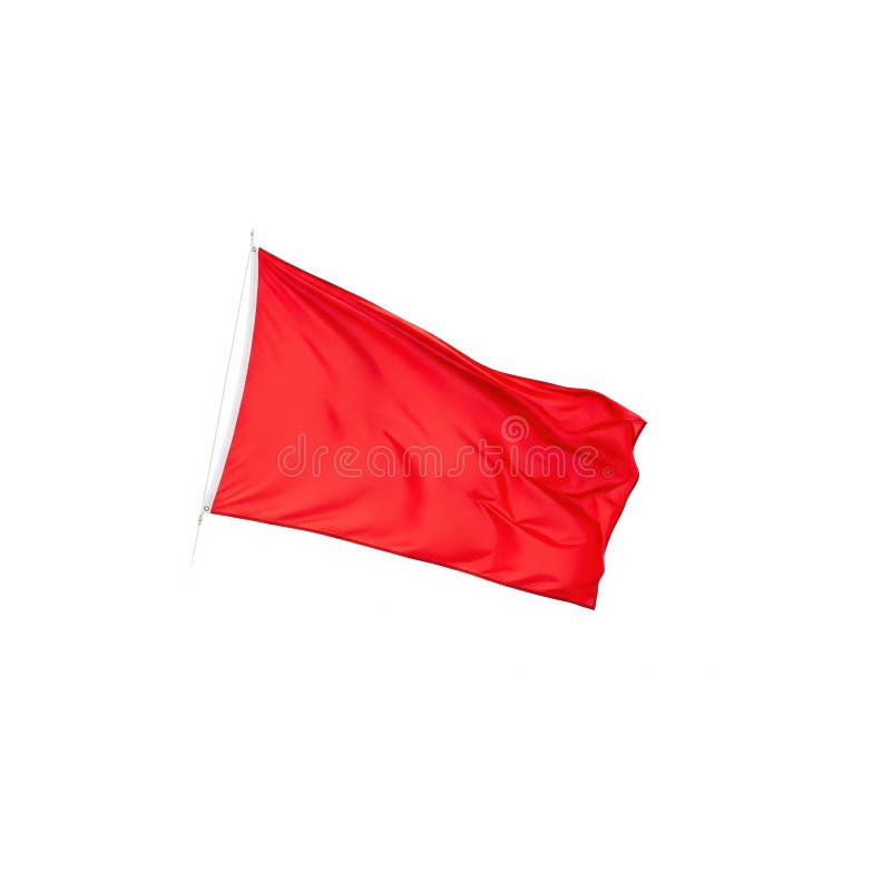 Bright Red Signal Flag on a Solid White Background Stock Illustration ...