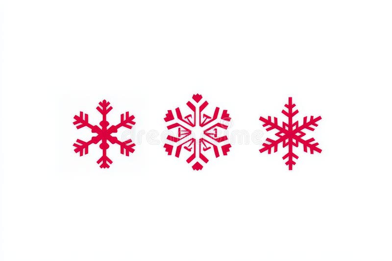 Bright Red Snowflake Designs in a Minimal Pattern Arranged on a Clean ...