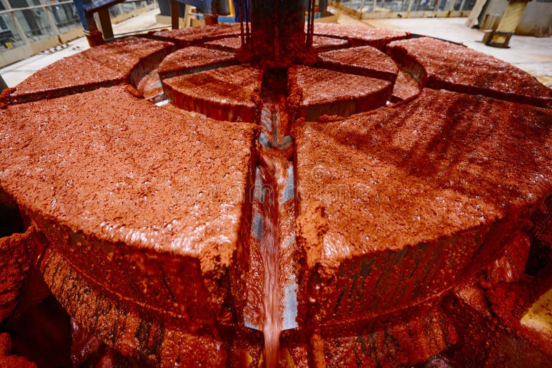 Bright Red Solid Residual of Sylvinite in Floatation Bath Stock Image ...