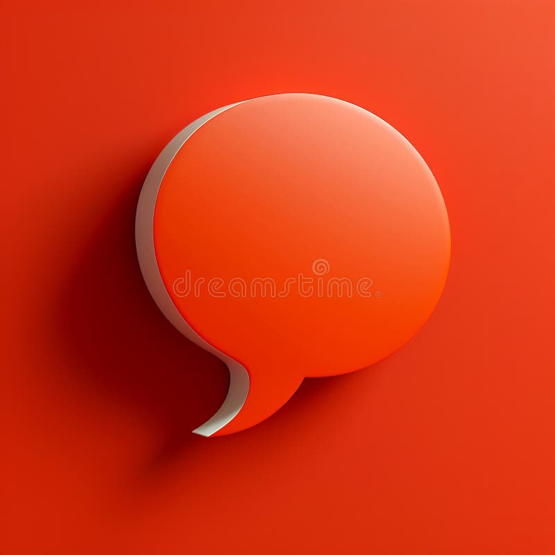 Bright Red Speech Bubble Creates a Striking Visual Element in Design ...
