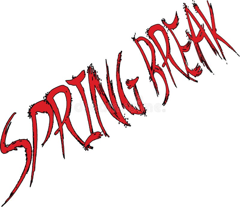 Bright Red Spring Break Words Stock Vector - Illustration of text ...