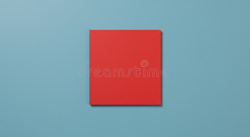A Bright Red Square is Centered on a Light Blue Background. the Red ...