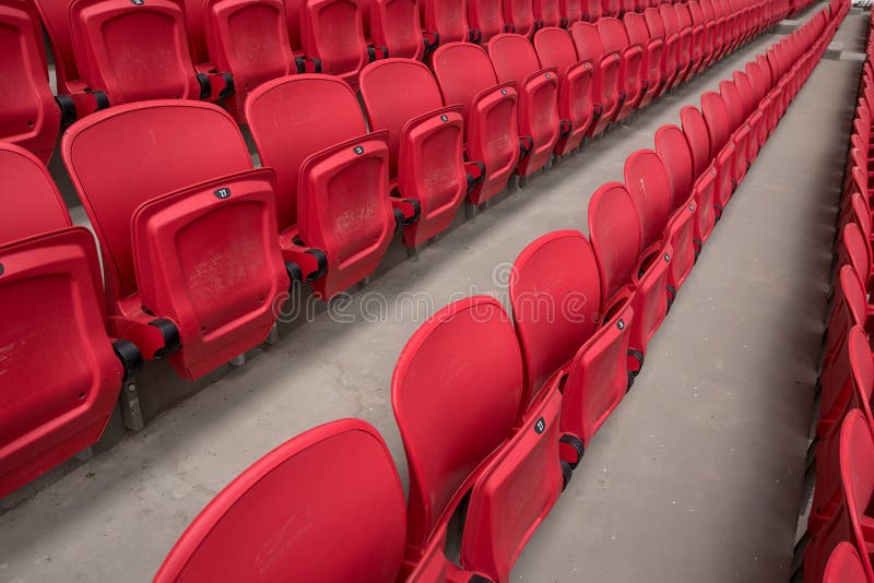 Bright red stadium seat stock image. Image of arena, ground - 73709947