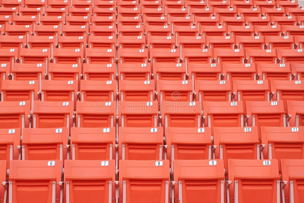 Bright red stadium seats stock image. Image of soccer - 26939431