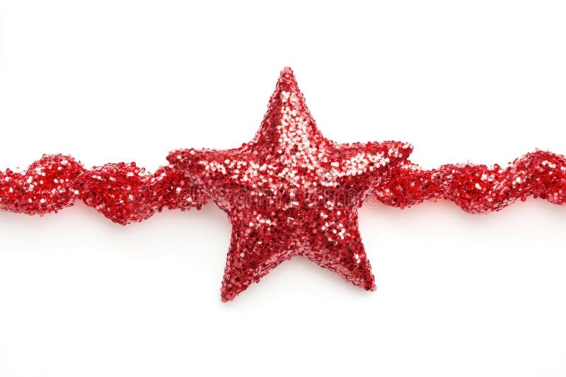 A Bright Red Star Decoration Against a Plain White Background Stock ...