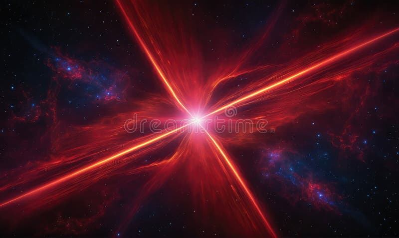 A Bright Red Star Shines in the Center of this Space Image, with Two ...