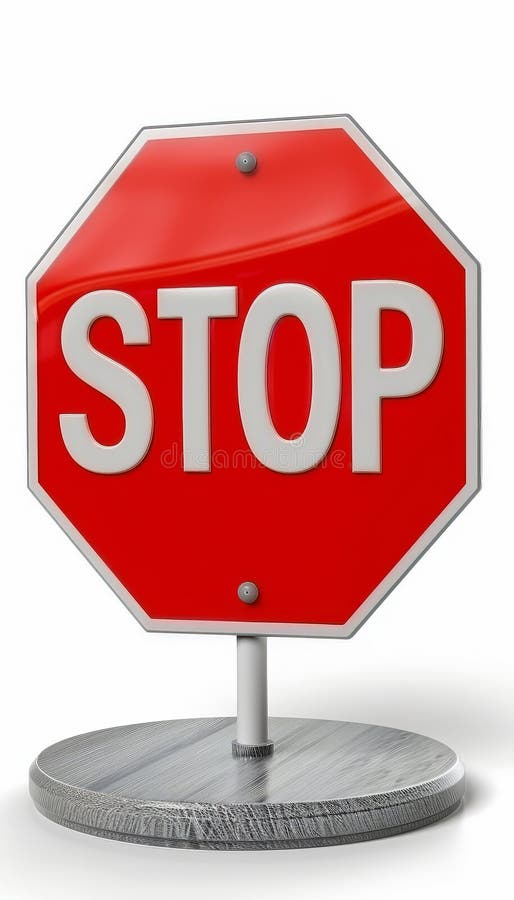 Bright Red Stop Sign Isolated on a White Background for Optimal ...