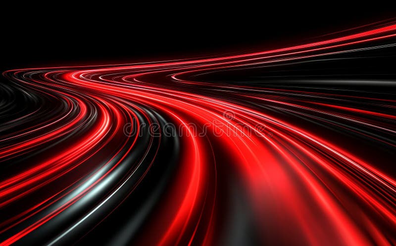 Bright Red Streaks of Light Create a Swirling Design on a Dark Backdrop ...