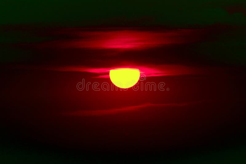 Bright red sunrise stock photo. Image of fluffy, daybreak - 85516326