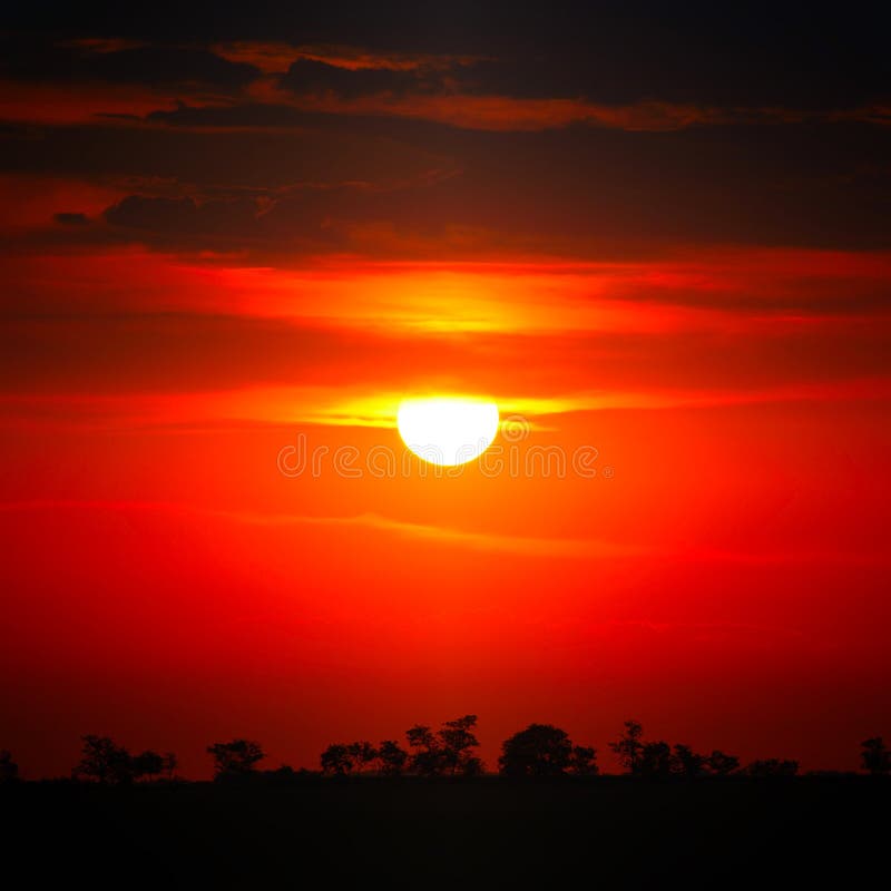 Bright red sunrise stock image. Image of nature, scene - 87470483