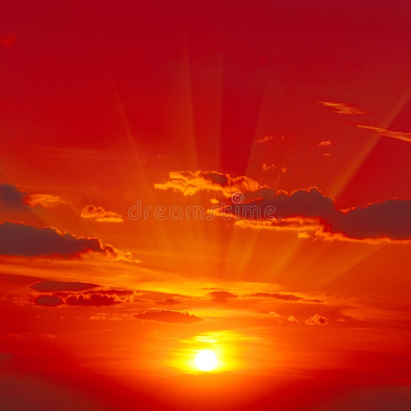 Bright red sunrise stock photo. Image of nature, cloudscape - 87744870
