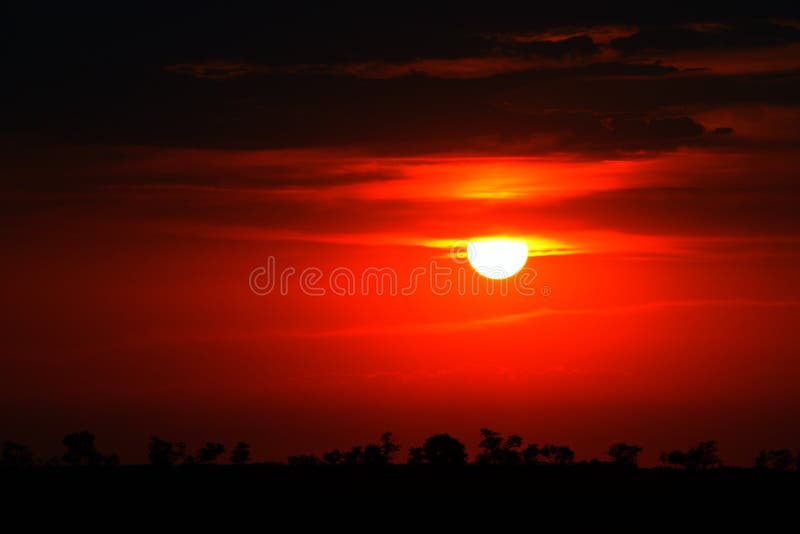 Bright red sunrise stock image. Image of bright, horizon - 90970047