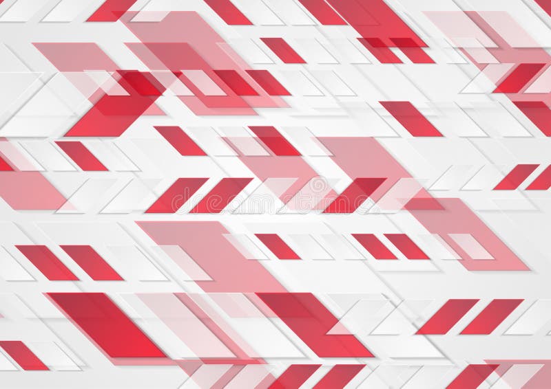 Bright Red Tech Geometric Abstract Background Stock Vector ...