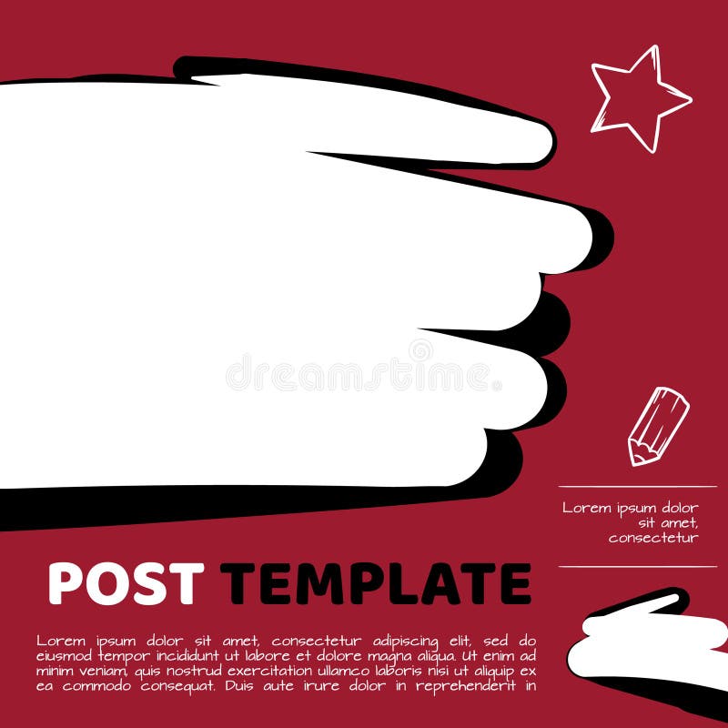 Bright Red Template Design for Post in Social Networks, Banner, Flyer ...