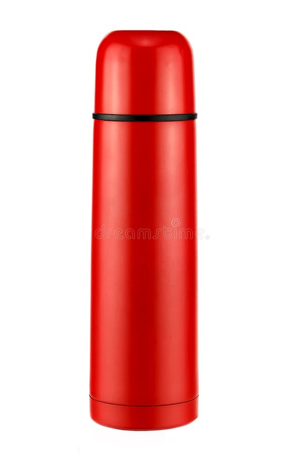 Bright red thermos stock photo. Image of steel, thermos - 63446474