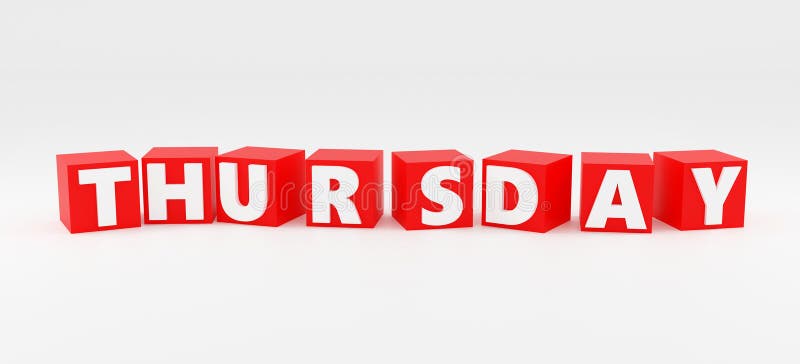 Bright Red Thursday Sign a Vibrant 3D Illustration Highlighting the ...