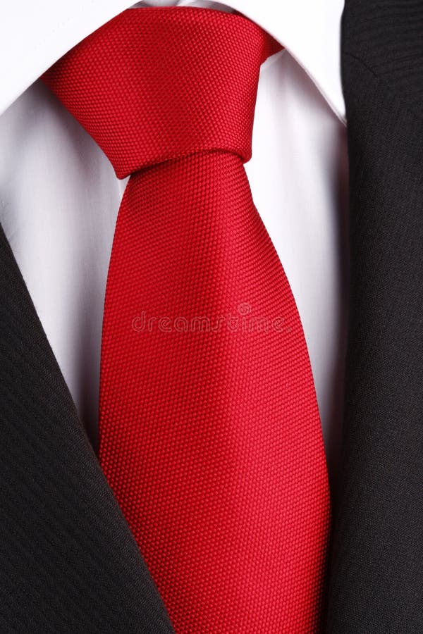Bright red tie stock photo. Image of necktie, black, vertical - 9416978