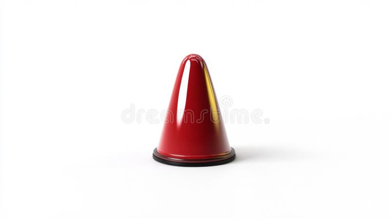 Red Traffic Cone Isolated on White Background Stock Illustration ...