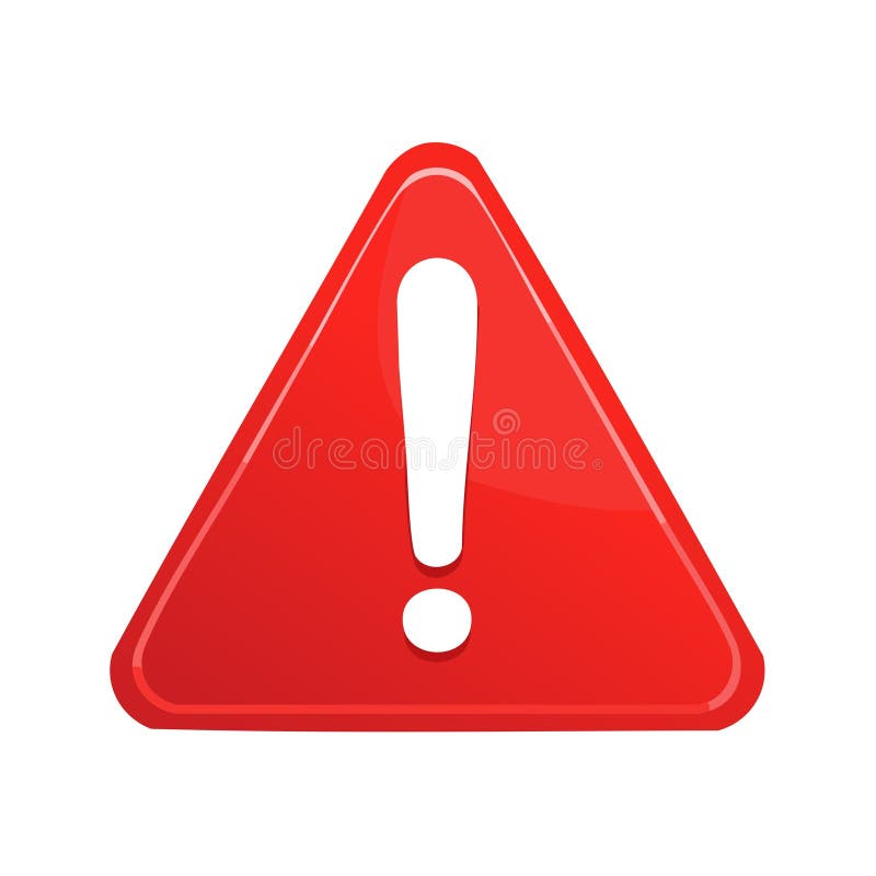 Bright Red Triangular Warning Symbol with White Exclamation Mark ...