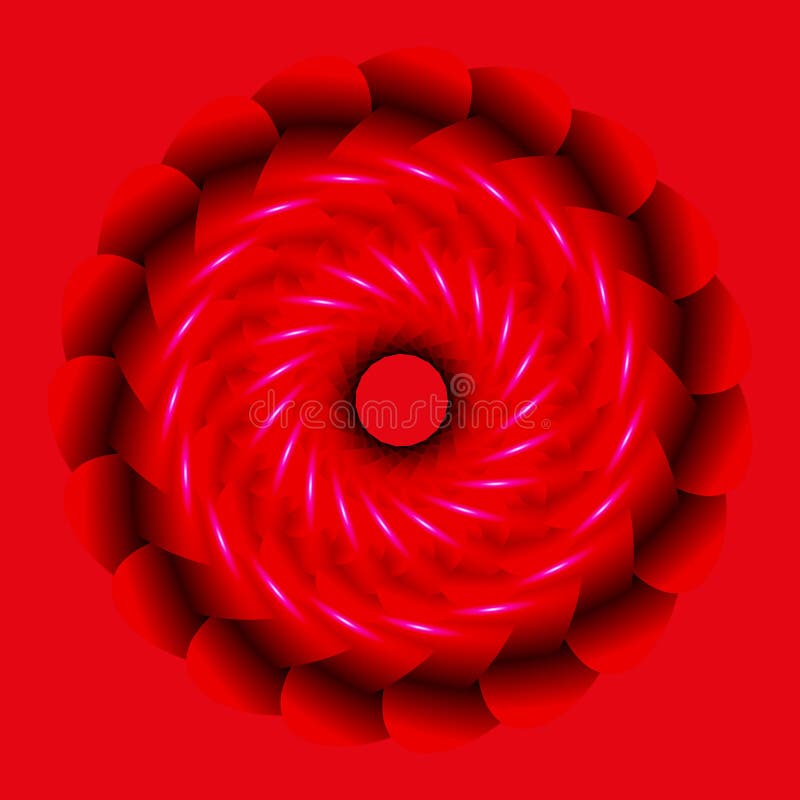 Bright Red Unusual Figure on a Red Background. 3d Stock Illustration ...
