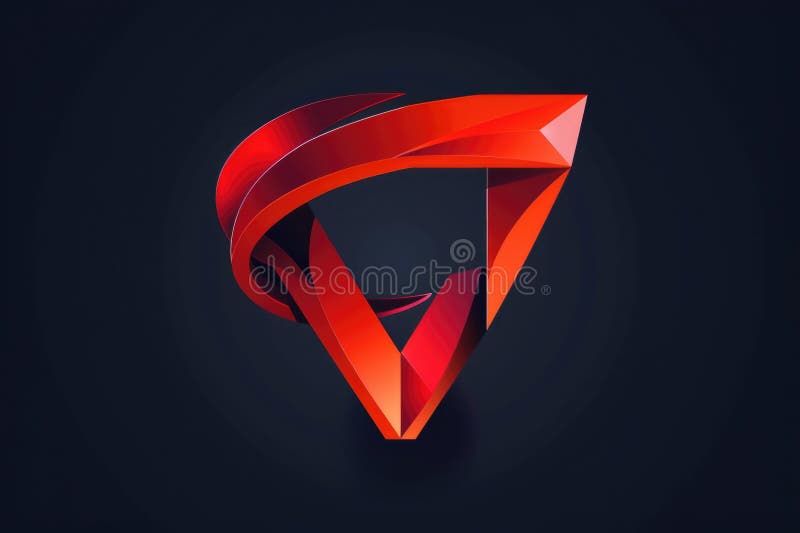 A Bright Red V-shaped Object on a Black Background, Perfect for Use in ...