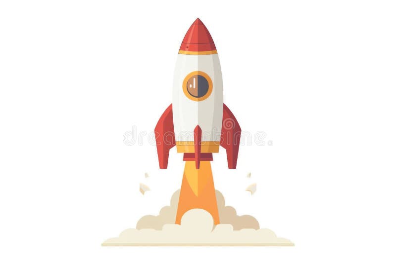 Bright Red White Rocket Soaring Sky Stock Photos - Free & Royalty-Free ...