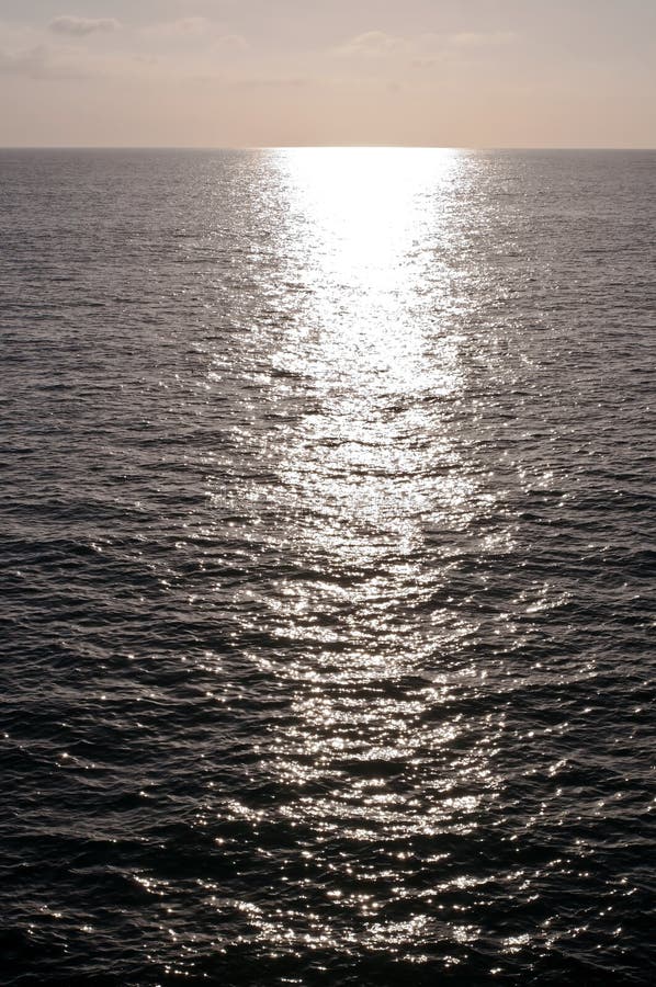 The Bright Reflection of the Sun on the Pacific Ocean Stock Image ...