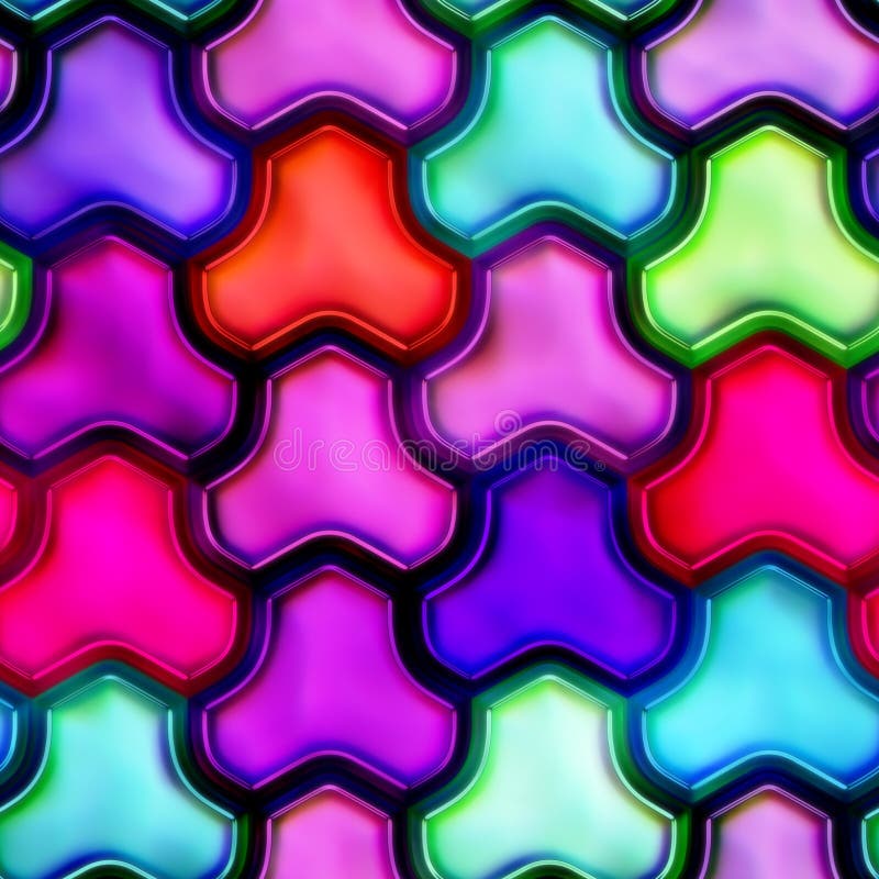 Bright Repeating Stained Glass Geometric Pattern Stock Illustration ...