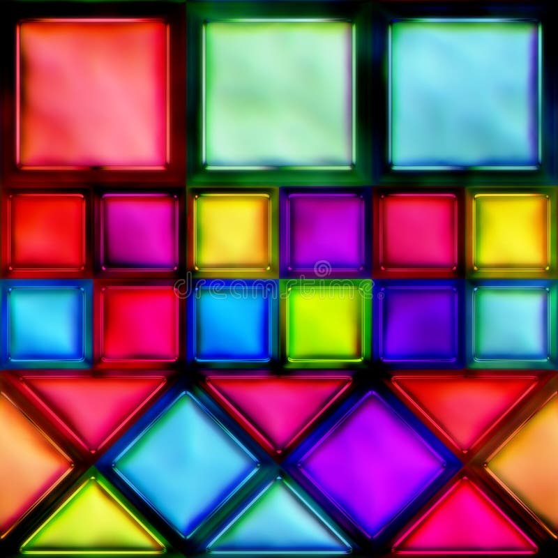 Bright Repeating Stained Glass Geometric Pattern Stock Illustration ...