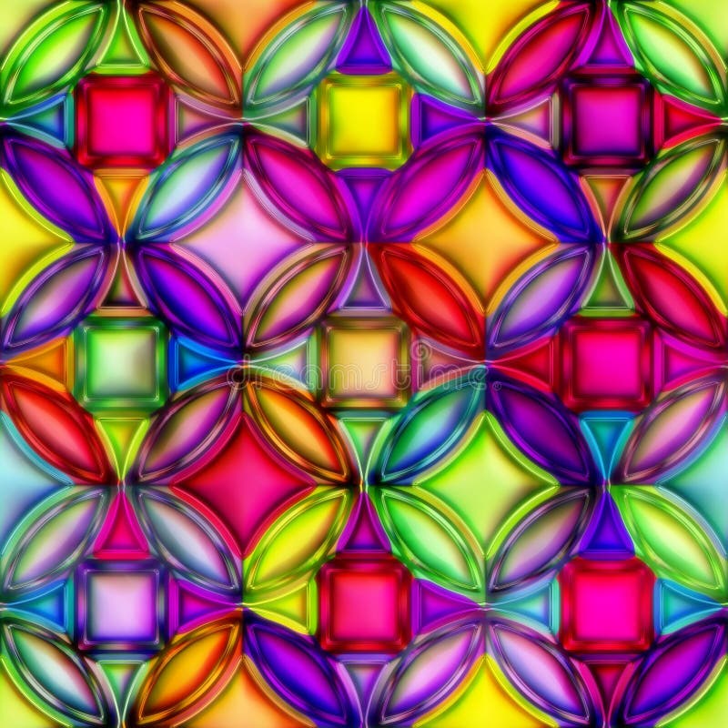 Seamless Stained Glass Pattern Stock Illustration - Illustration of ...