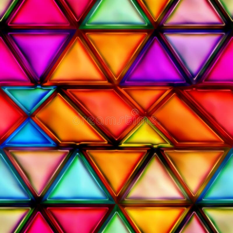 Bright Repeating Stained Glass Geometric Pattern Stock Illustration ...